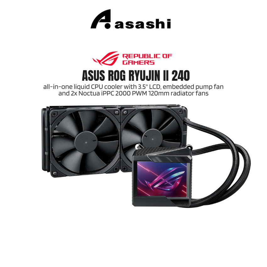 Rog Ryujin II 240 คูลเลอร์ซีพียูเหลวออลอินวันพร้อม LCD 3.5" | Shopee ...