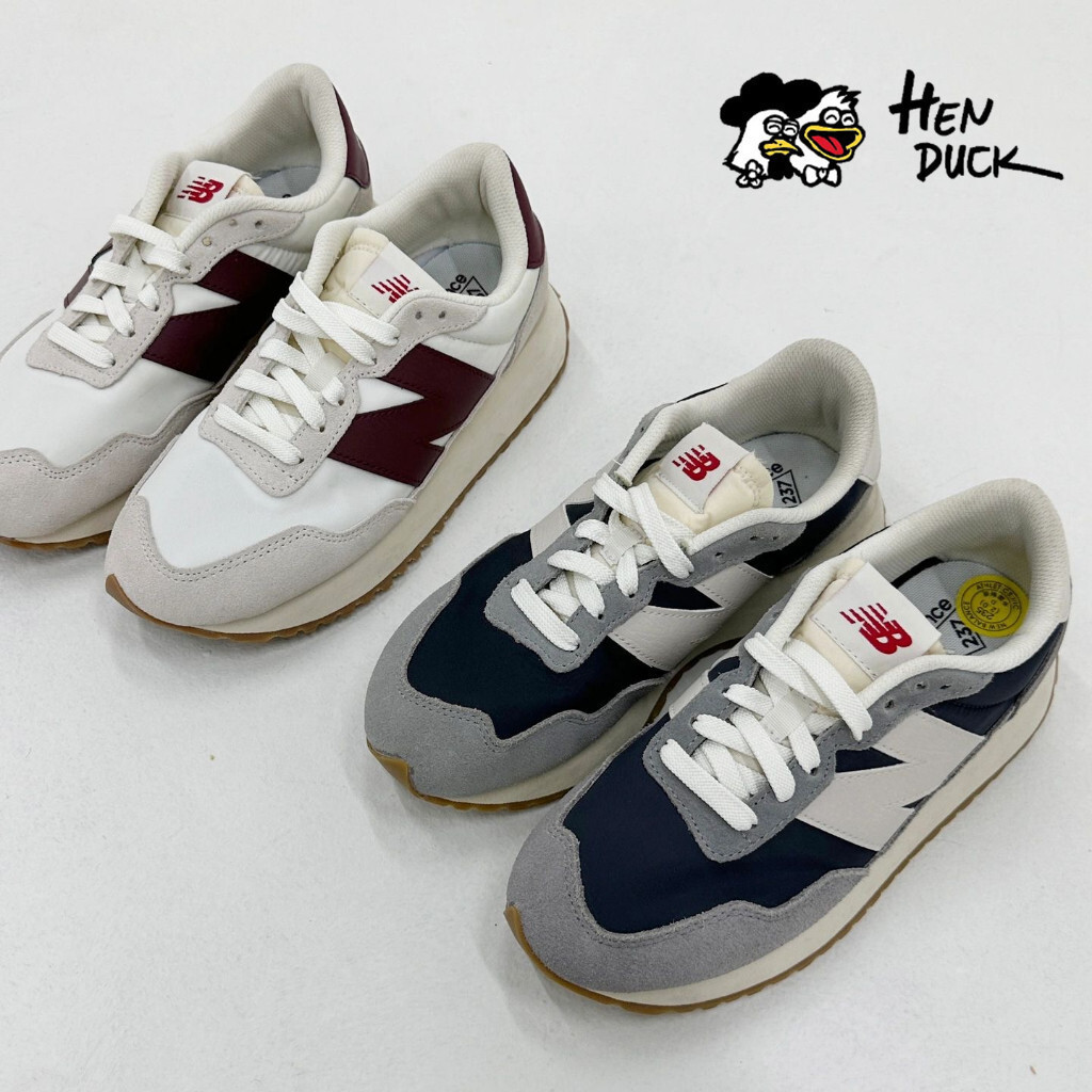 ของแท้ New Balance 237 Yuanzu สีเทาไวน์แดง nb237กีฬาย้อนยุครองเท้าวิ่ง ...