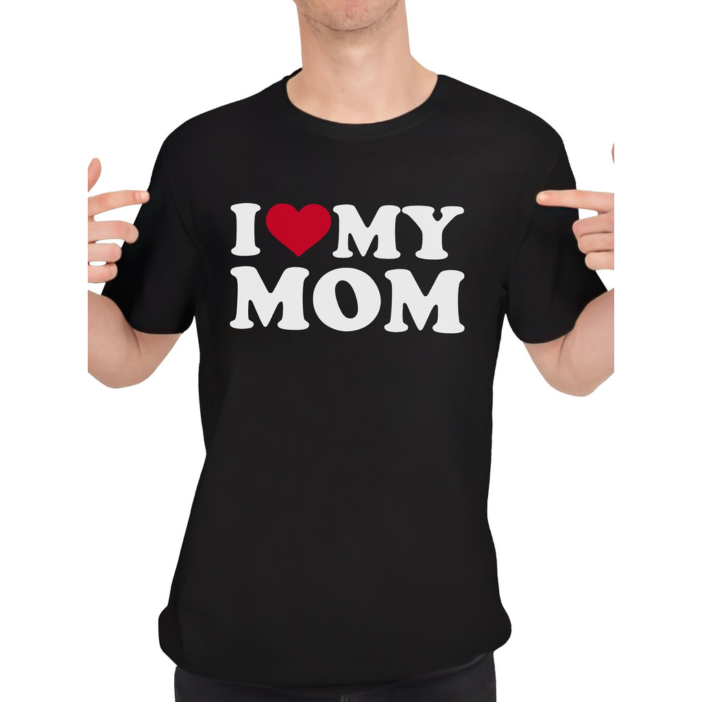 เสื้อยืดคอตตอน 100% 1 ชิ้น มีขนาด L-4XL - เสื้อยืด I Love My MOM - | Shopee Thailand