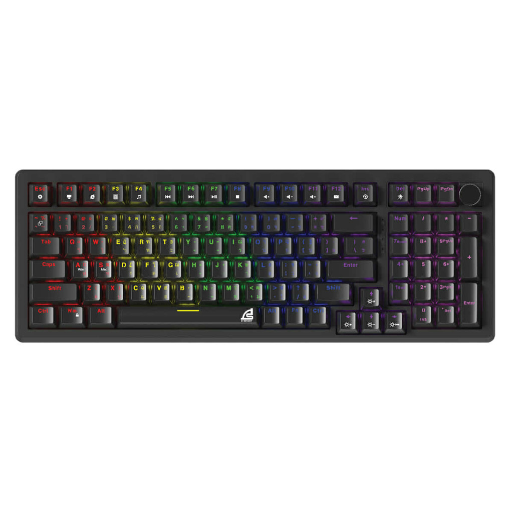 SB Design Square คีย์บอร์ดเกมมิ่ง SIGNO MONOXXI KB-724-BR สีดำ (Otemu ...