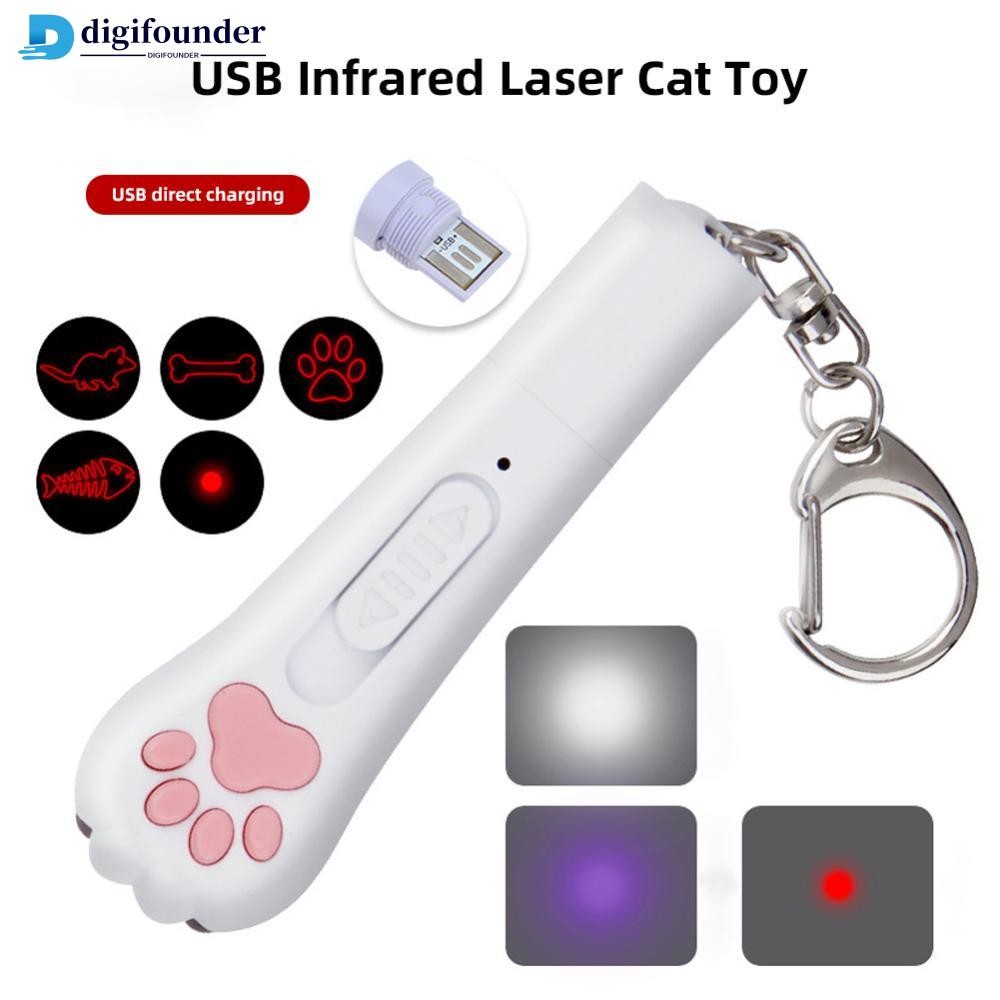 DGF 3-in-1 Interactive USB ชาร์จสัตว์เลี้ยงแมวเลเซอร์ของเล่นมัลติฟังก ...