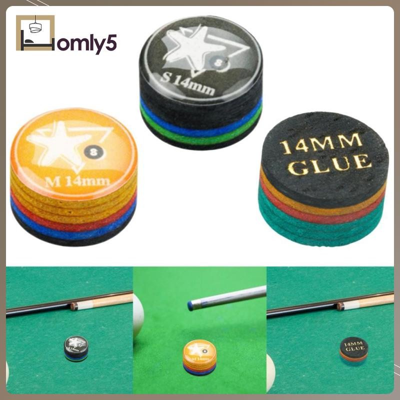 [Homyl5] 5x Pool Cue Tips กาว 14 มม. บนมืออาชีพทดแทน Rainbow Universal ...