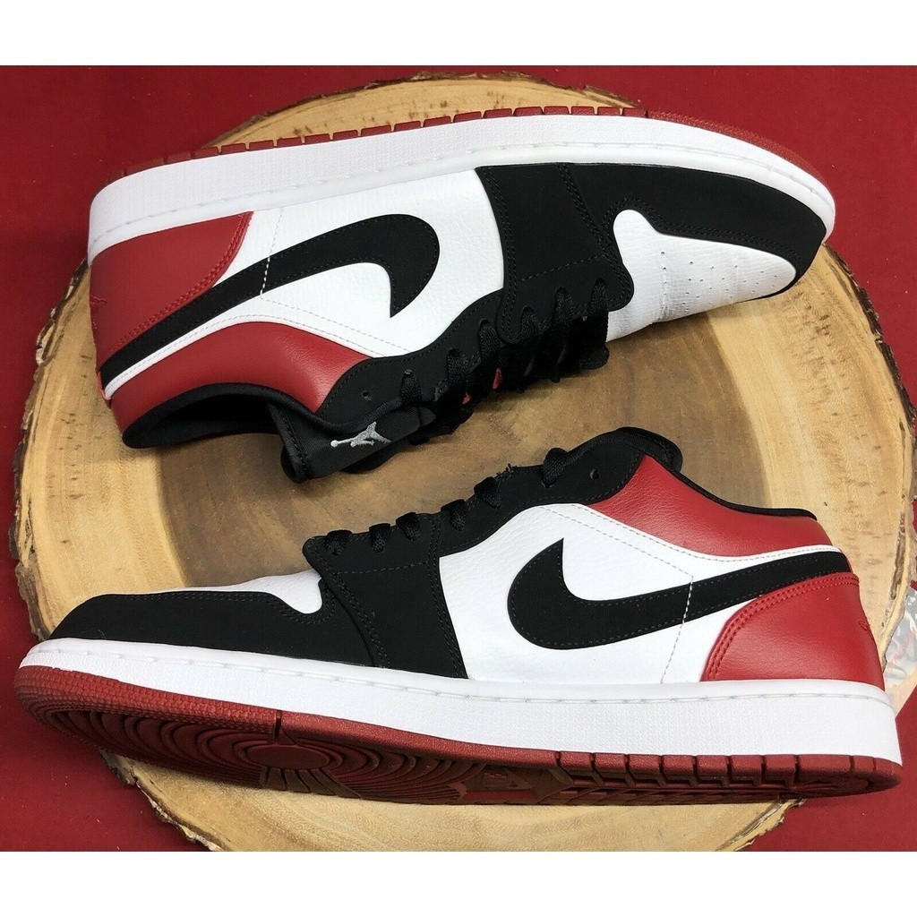 Air Jordan 1 Low Black Toe/White/GYM Red AJ1รองเท้าบาสเก็ตบอล553558-116 ...