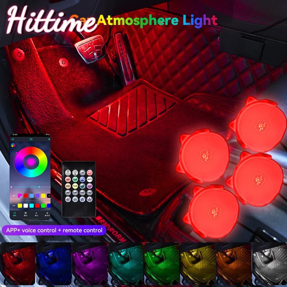 Hittime 2 ชิ้น/เซ็ตหรือ 4 ชิ้น/เซ็ต 5V USB LED ภายในรถบรรยากาศ Backlight Ambient อารมณ์เท้า USB ...