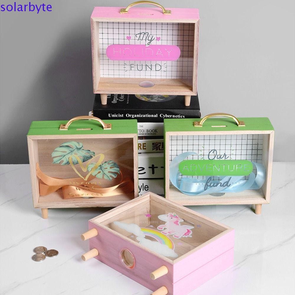 Solarbyte ถังออมทรัพย์ Creative Nordic การถ่ายภาพ Prop เด็กไม้ขนาดใหญ่ความจุกล่องเงิน | Shopee ...