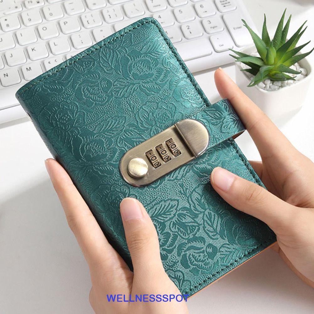 Wellnessspot ประหยัดเครื่องผูกเงิน, 50 แผ่น Emboss ดอกไม้ Budget Binder พร้อมตัวล็อค,แบบพกพา PU ...
