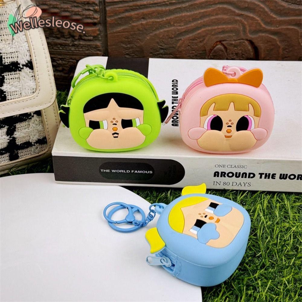 Welle Silicone Purse, Cartoon POP MART Keychain Wallet, The Powerpuff ...