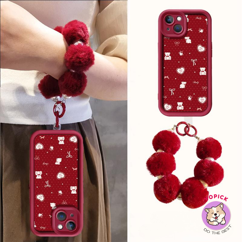 สําหรับiphone16 16pro 16promax 16Plusหนังโทรศัพท์Love Bearกรณี15 15pro 14 13promax xs xsmax xr 6 ...