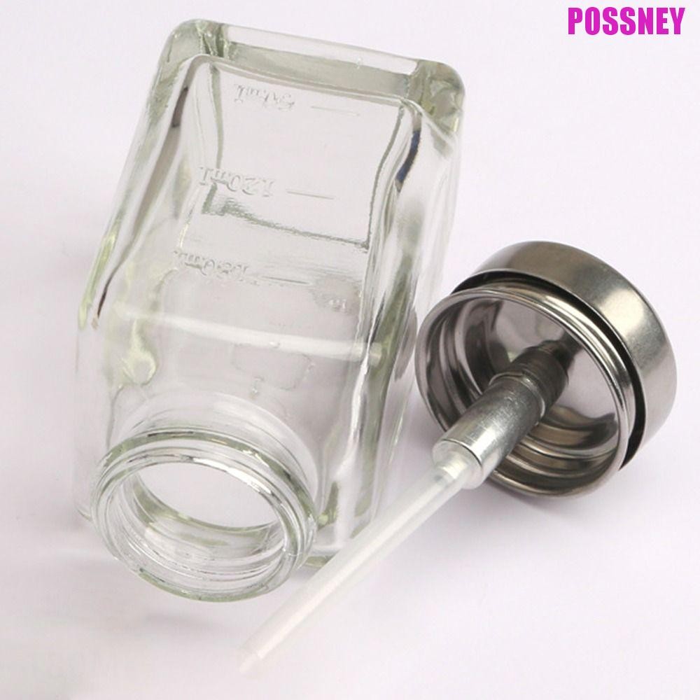 Possney Push Down Pump Dispenser, 180ml/120ml ขวดรีฟิลใสสี่เหลี่ยม,เก็บ ...