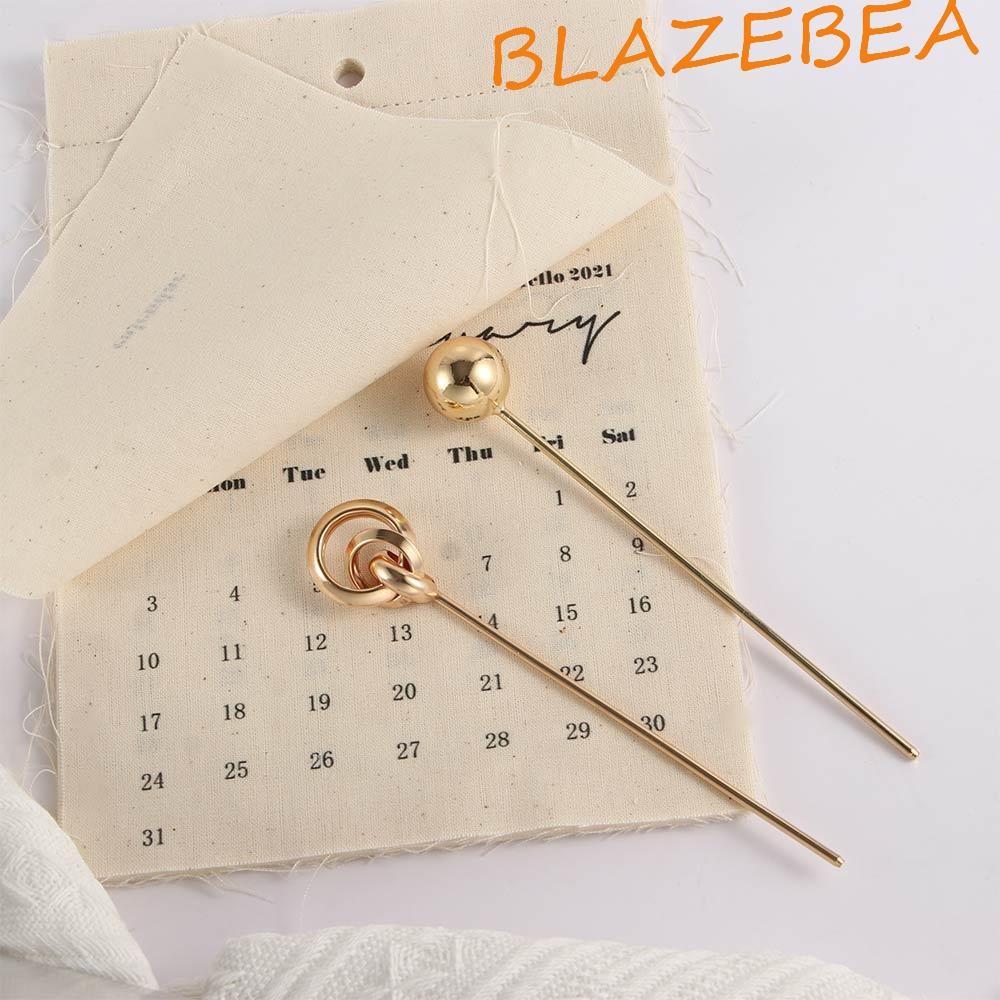 Blazebea ผม Sticks Hanfu อุปกรณ์เสริมรอบ Ball Hollow Gold สีอารมณ์กิ๊บโลหะ | Shopee Thailand