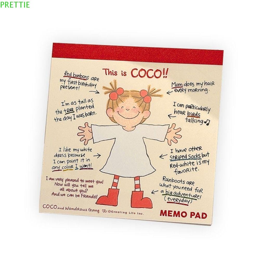 Prettie Sticky Note, Coco Girl สีหน้าภายในหมายเหตุ Pad, Coco-chan ...