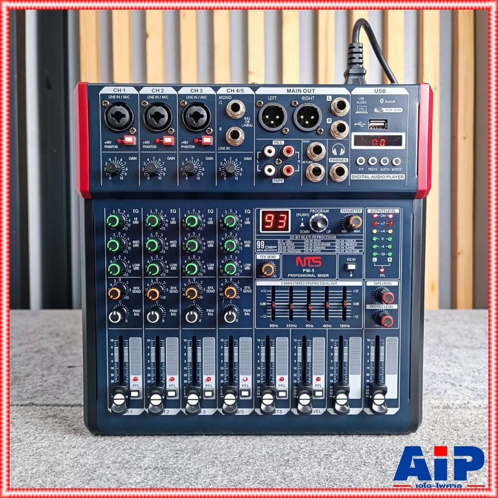 NTS PM-5 POWER MIXER Bluetooth และ USB Recording เพาเวอร์มิกเซอร์ 5 แชนแนล PM 5 PM5 เอไอ-ไพศาล ...