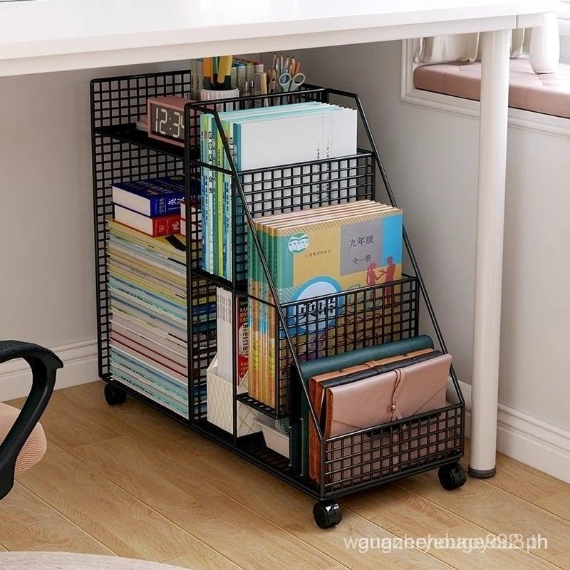 Bookshelf and Storage SHELF movable Table Book Storage Rack Under The ...