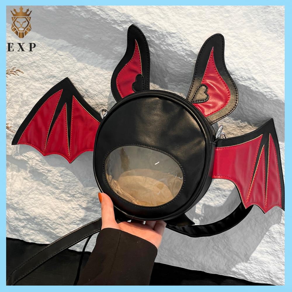 [explosion1.th] กระเป๋าสะพายข้างทรงค้างคาวผู้หญิง PU พร้อมหน้าต่างใส Chic Hobo Bag | Shopee Thailand