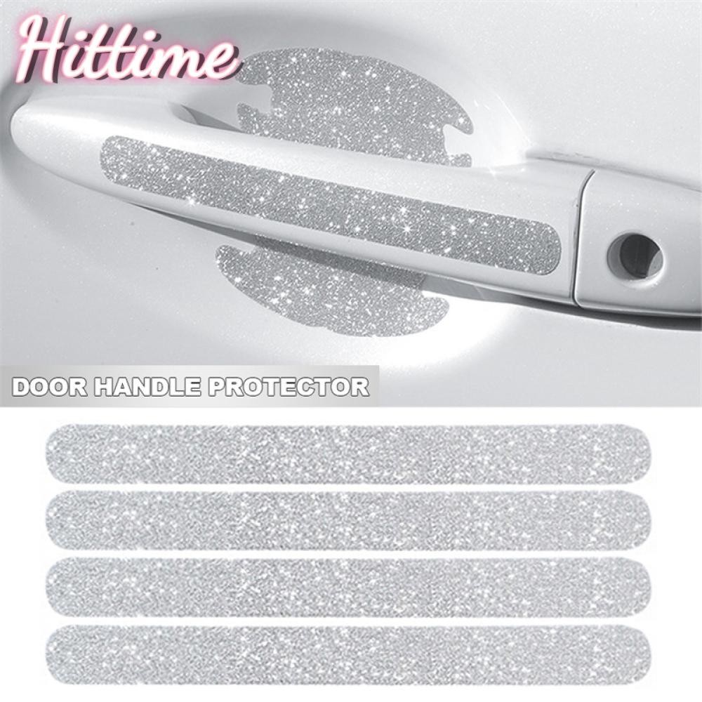 Hittime 4 ชิ้นรถประตูชามสะท้อนแสง Bling Protector สติกเกอร์ Anti-scratch ป้องกัน Rhinestone ...
