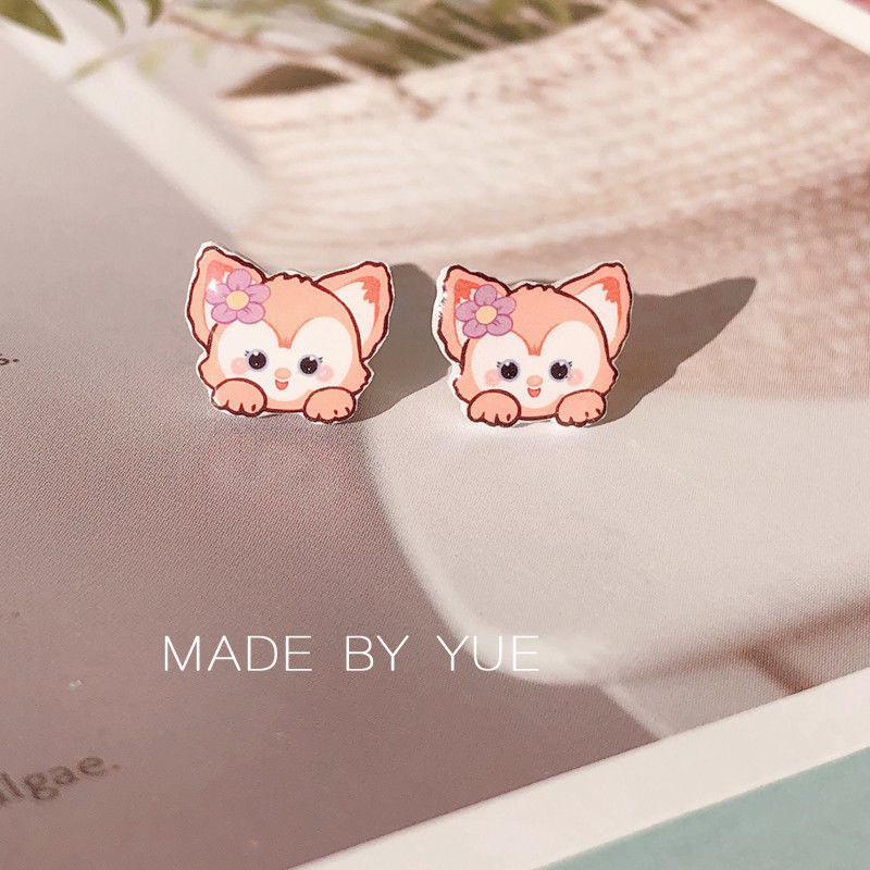 Lingna Belle ต่างหูสตั๊ดเข็มเงินคลิปหูไม่ต้องเจาะหู แบบพลาสติก Disney ...