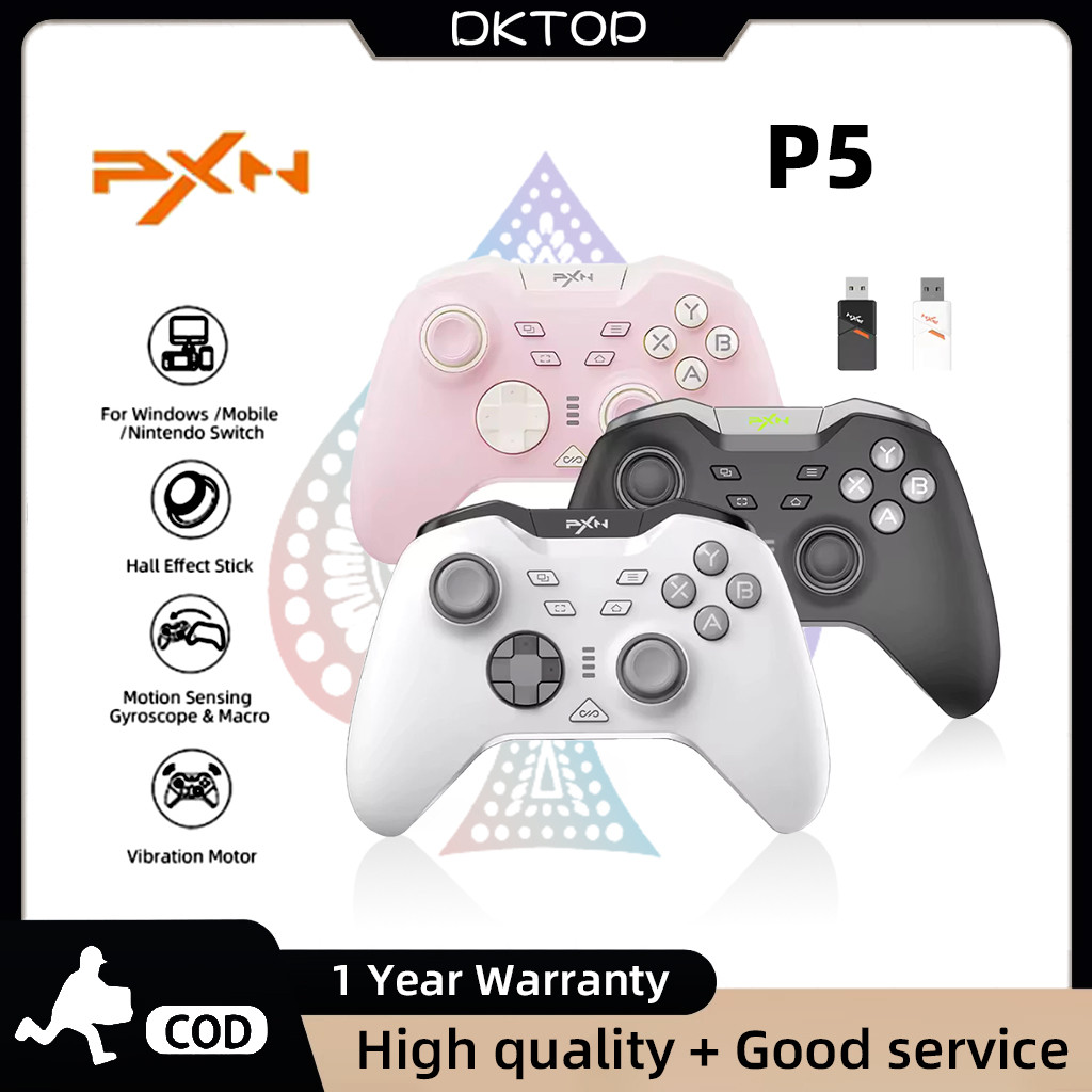 PXN P5 เกมแพดคอนโทรลเลอร์เกมบลูทูธไร้สายสําหรับ PC Windows/สวิตช์/IOS ...