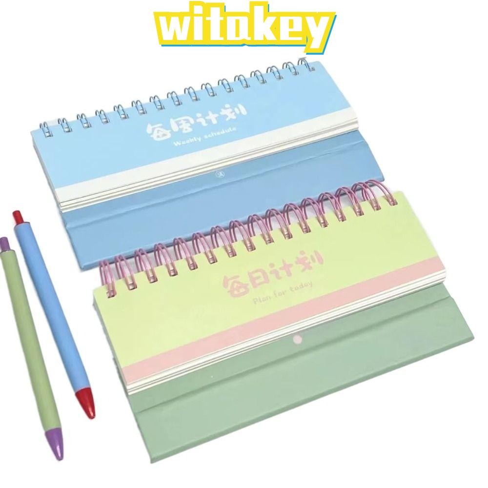 WITAKEY Logbook, ปฏิทินแผนมัลติฟังก์ชั่นคุณภาพระดับพรีเมียมที่ดึงดูดใจสูง, ปฏิทินตั้งโต๊ะลมเรียบ ...