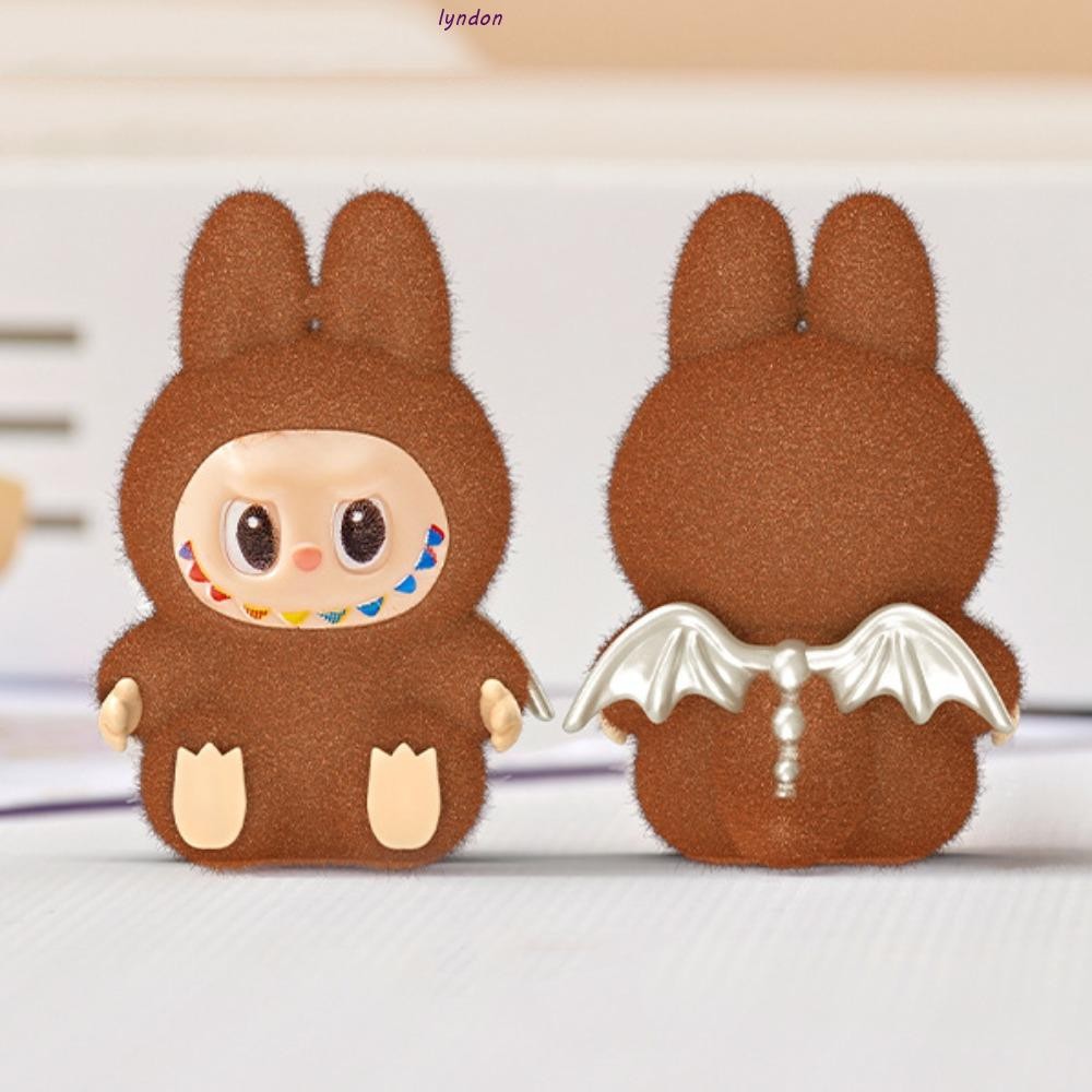 Lyndon Angel Labubu Flocking ตุ๊กตา, Handmade Silver Wing Angel Labubu ...