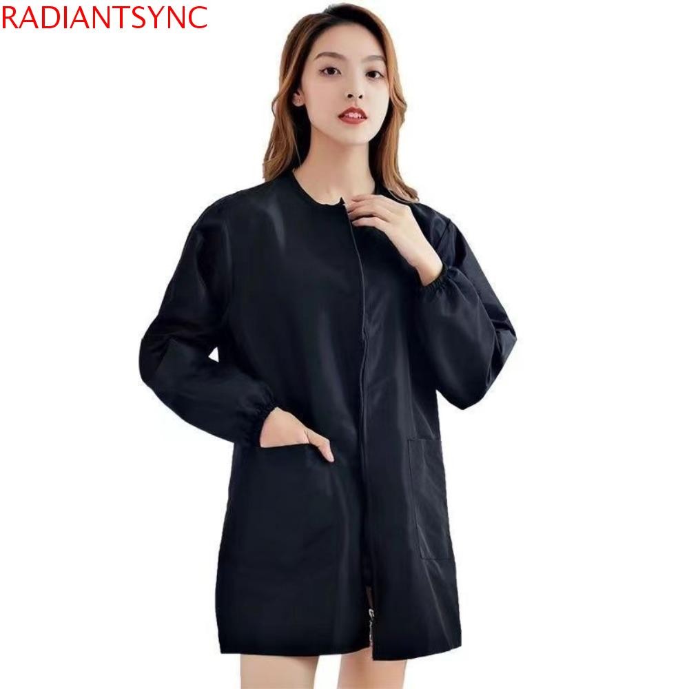 Radiantsync ชุดตัดผมช่างทําผมพร้อมแขน, กันน้ํา Antistatic Haircutting Capes, ทนทานชุดมืออาชีพซิป ...
