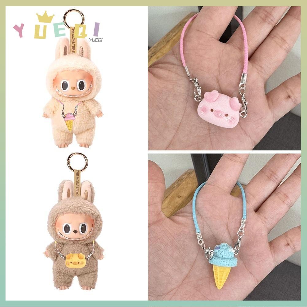 YUEQI Labubu Phone Lanyard Pendant Model, Ice Cream Mini Decorative ...