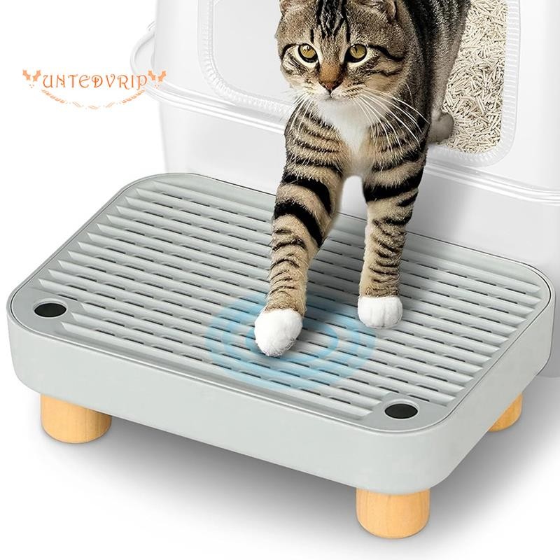 กล่องครอกแมว Ramp Elevated Litter Box Ramp สําหรับผู้สูงอายุขนาดเล็กแมว ...