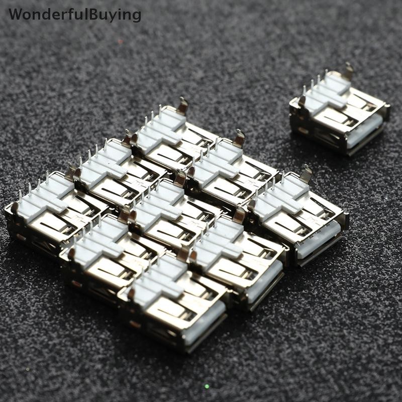 WBTH 10 ชิ้น USB ประเภท A พอร์ตมาตรฐานหญิง Solder Jacks Connector PCB ซ็อกเก็ต Vary | Shopee ...