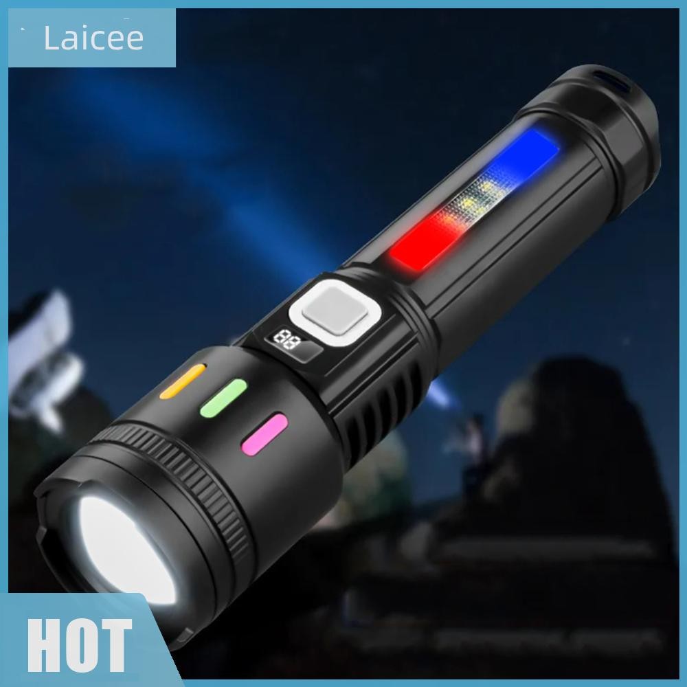 [Laicee.th] ไฟฉาย LED พลังงานสูง 10W ชาร์จ USB โคมไฟซูมอันทรงพลังสําหรับการตั้งแคมป์เดินป่า ...