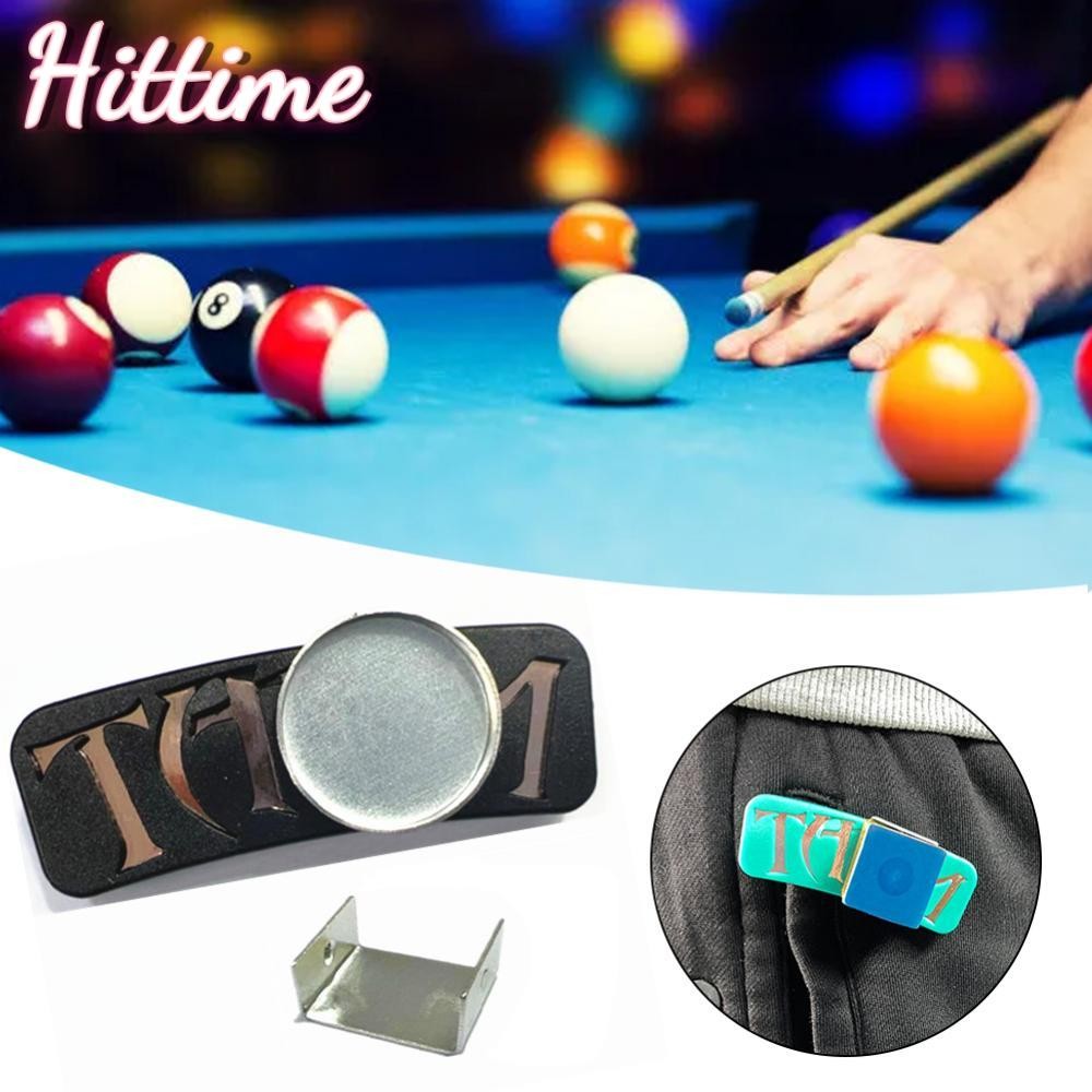 Hittime 1 PC บิลเลียดชอล์กกล่องเก็บแขวนคลิปเหล็กรอบสแควร์ชอล์กคลิปแม่เหล็ก Absorption อุปกรณ์ ...