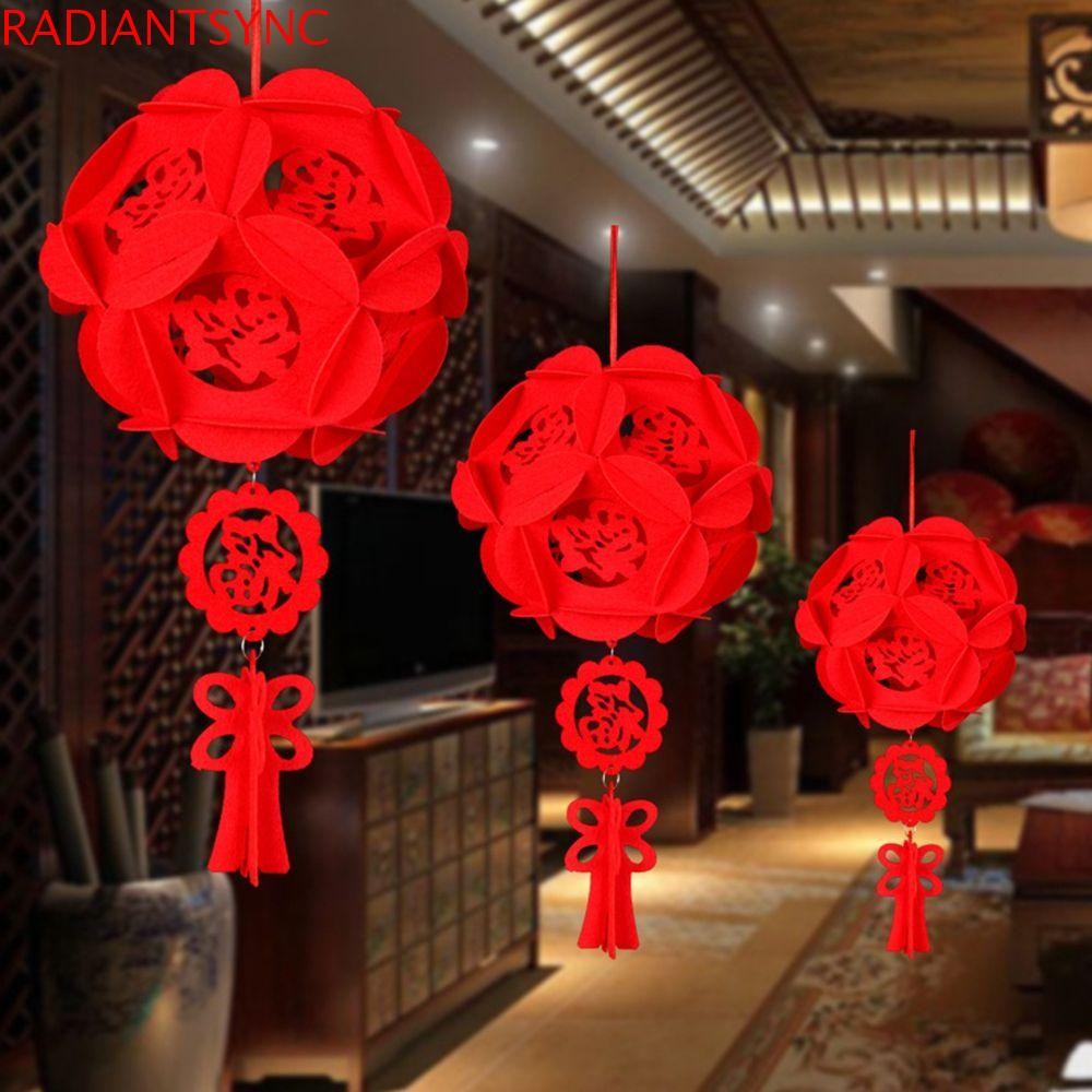 Radiantsync แขวนจี้สีแดง S/M/L ขนาด DIY สไตล์จีนผ้าไม่ทอ Good Fortune เทศกาลฤดูใบไม้ผลิ Props ...