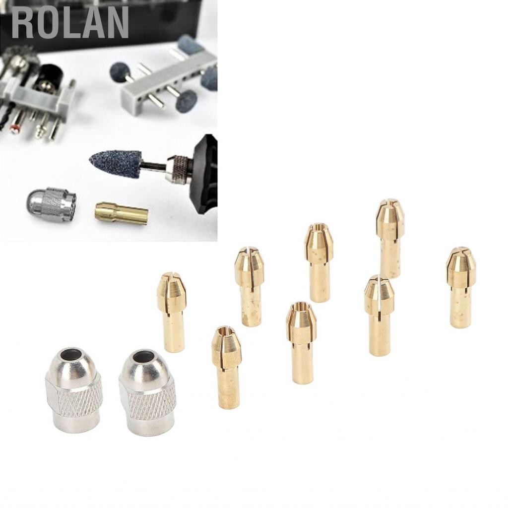 Rolan 10 ชิ้นชุด Collet สำหรับ Dremel โรตารี่เครื่องมือ Bits ทองเหลือง ...
