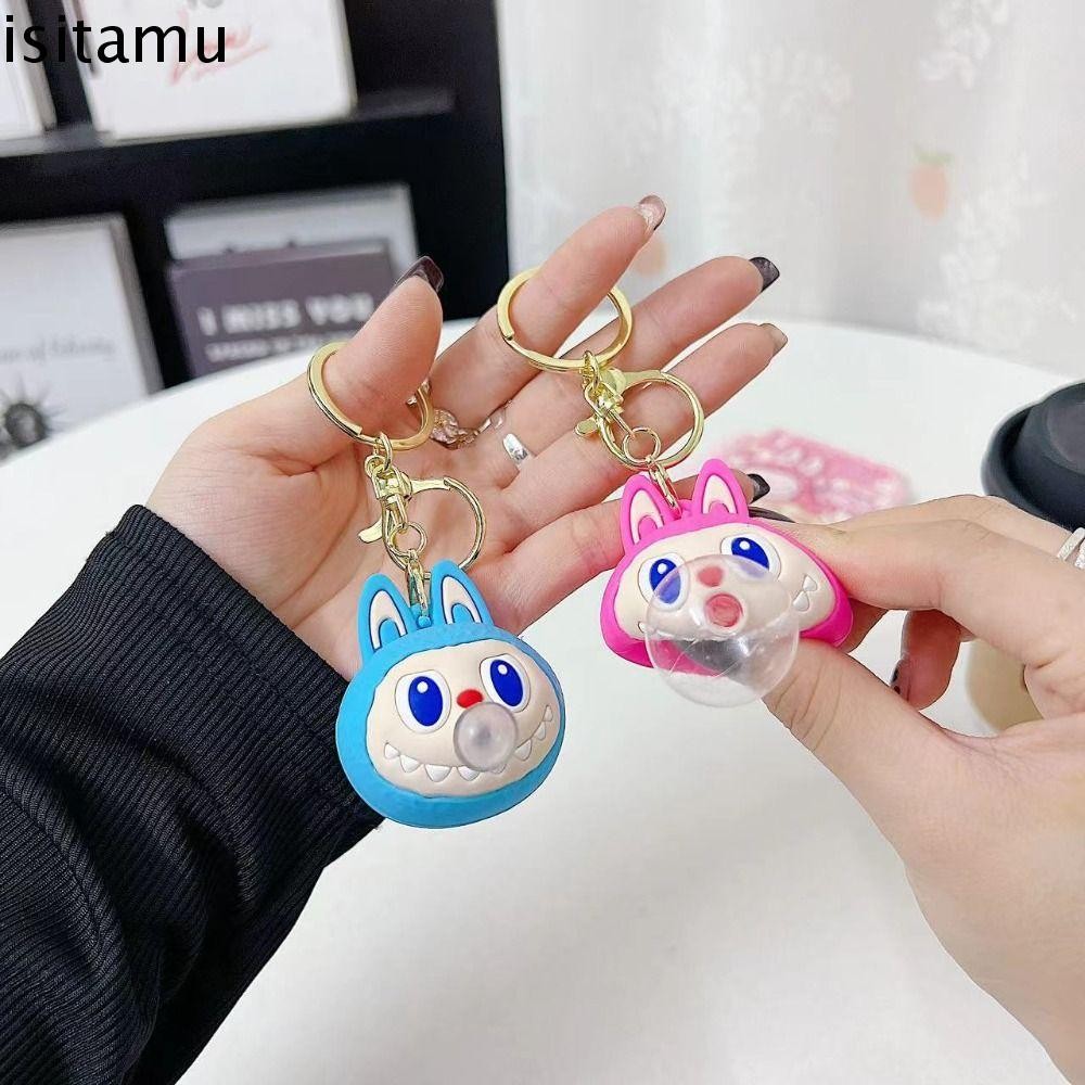 Isitaft Labubu Pinch พวงกุญแจตุ๊กตา, กระเป๋าซิลิโคน Charm Labubu ตุ๊กตา ...