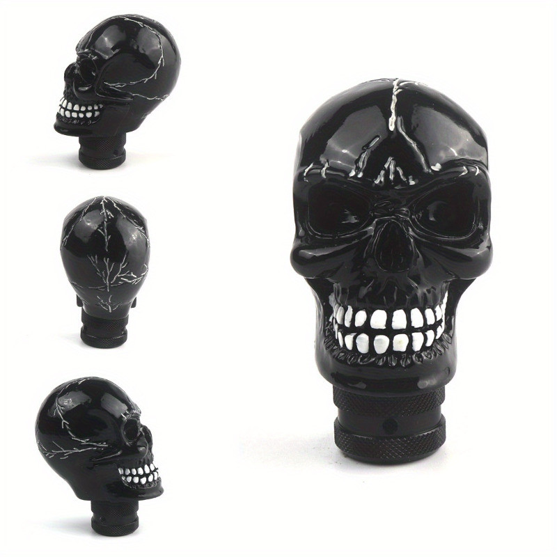 Black Skull Universal Manual Shift Knob Head รถ SUV เกียร์ Stick Lever ...
