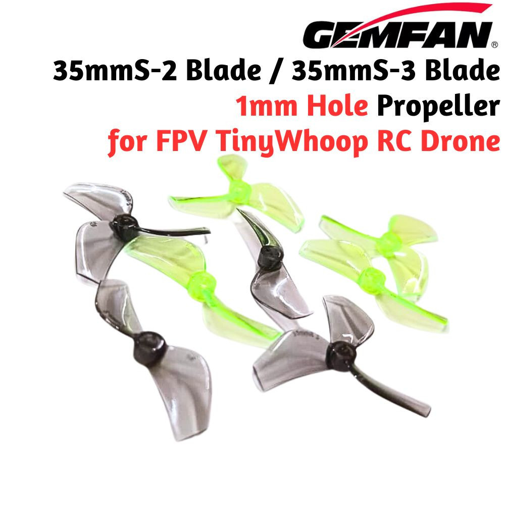 Gemfan 35mmS-2 ใบมีด / 35mmS-3 ใบมีด 1 มม.ใบพัดสําหรับ FPV TinyWhoop RC ...