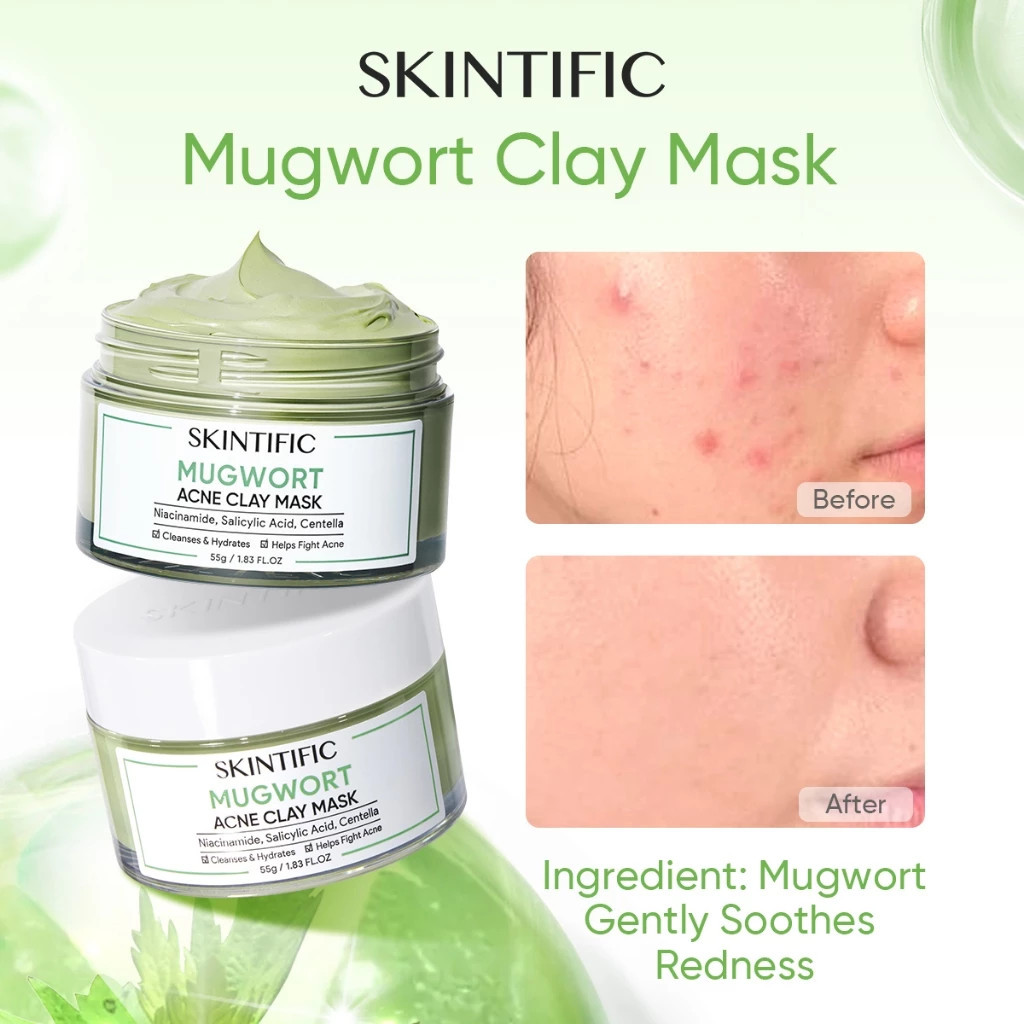 Skintific Mugwort Mask Anti Pores & Acne Clay Mask Moisturizing Oil ...