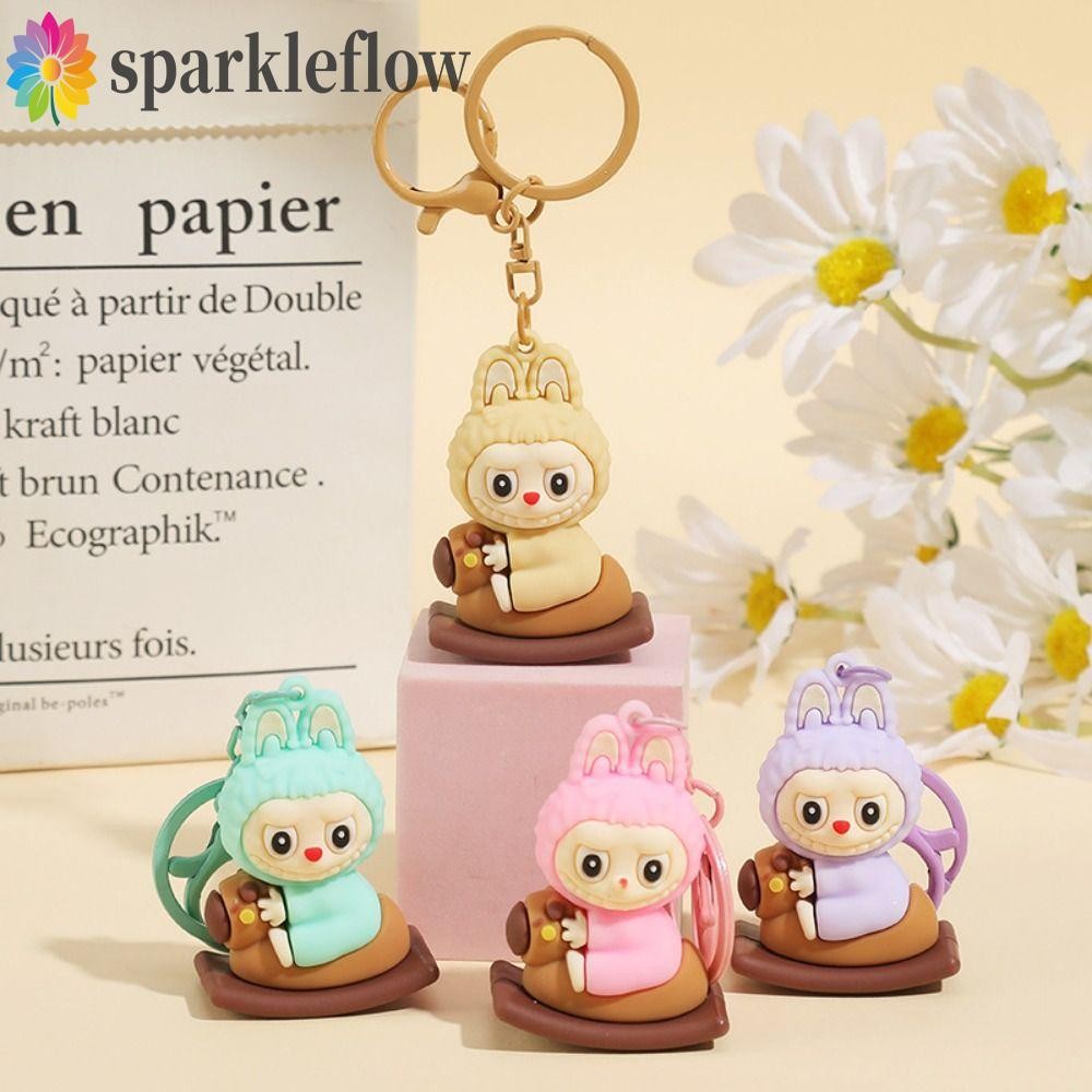 Sparkleflow Labubu พวงกุญแจตุ๊กตา, Mini Anti-lost Labubu PVC จี้ ...