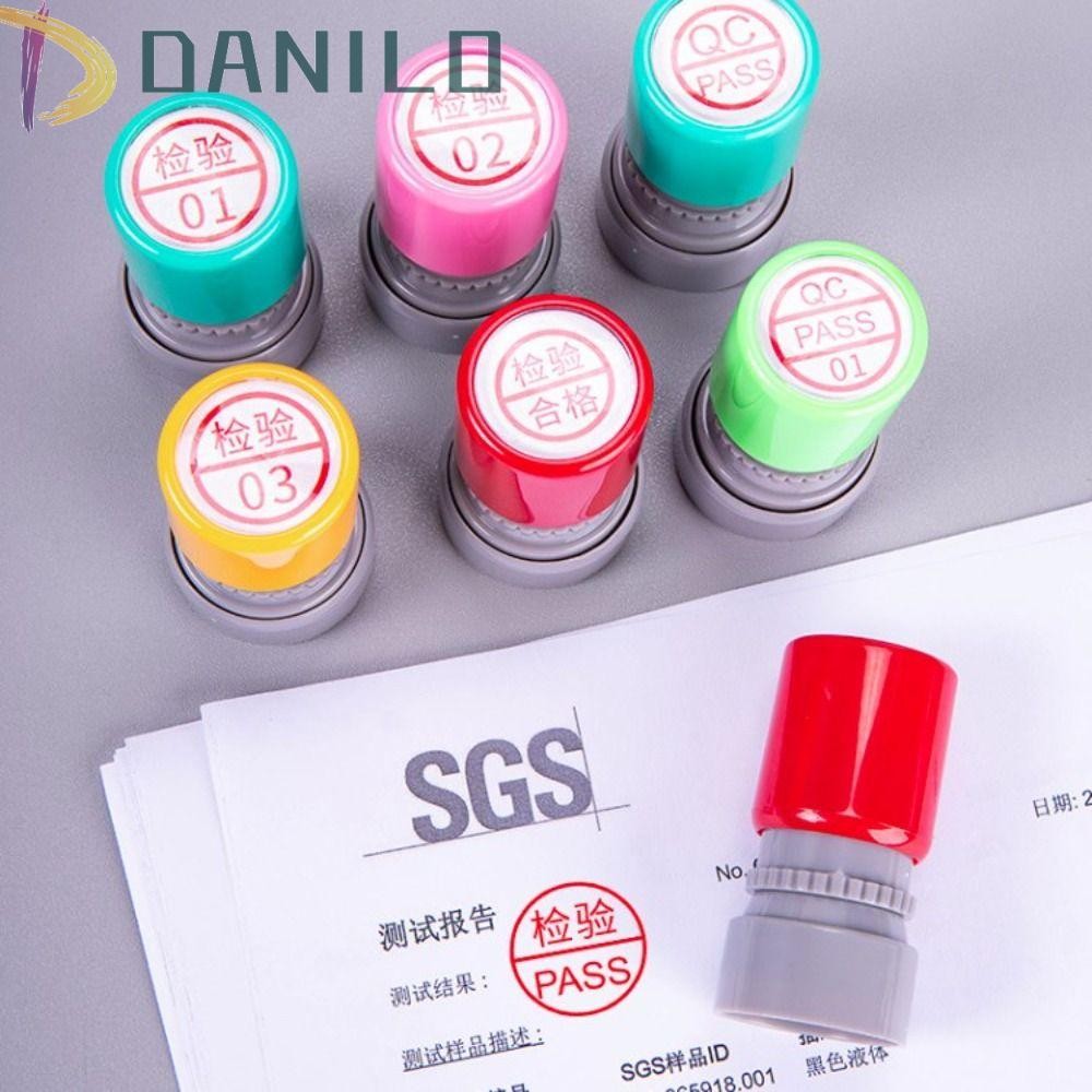 Danilo QA QC Inspect Stamp, Self-Inking แกะสลักคุณภาพ PASS Stamp, แบบพกพาจับเวลา OQC IQC คุณภาพ ...