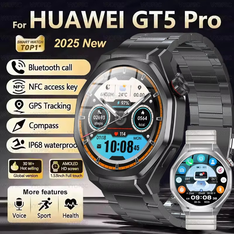 Paearofero ใหม่สําหรับ Huawei GT5 Pro สมาร์ทนาฬิกาผู้ชาย 1.53 "HD ...