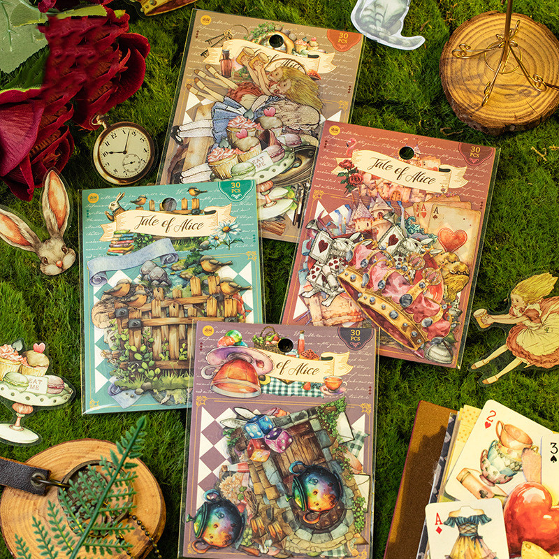 Jianwu Alice Story Series Vintage Fairy Tale ตัวละครดอกไม้ภูมิทัศน์ PET ...