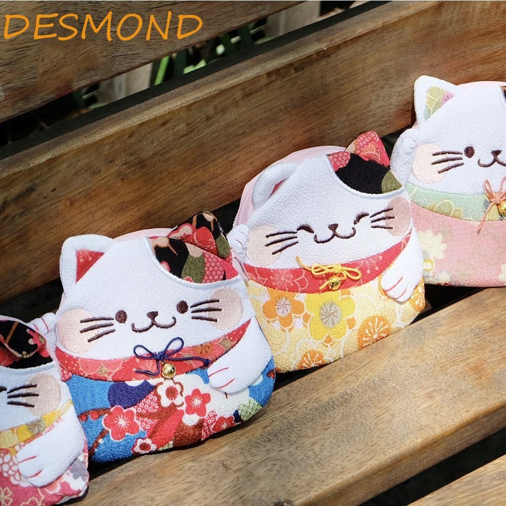 Desmond Maneki Neko กระเป๋าใส่เหรียญ,สไตล์ญี่ปุ่นซิป Lucky Cat กระเป๋า ...