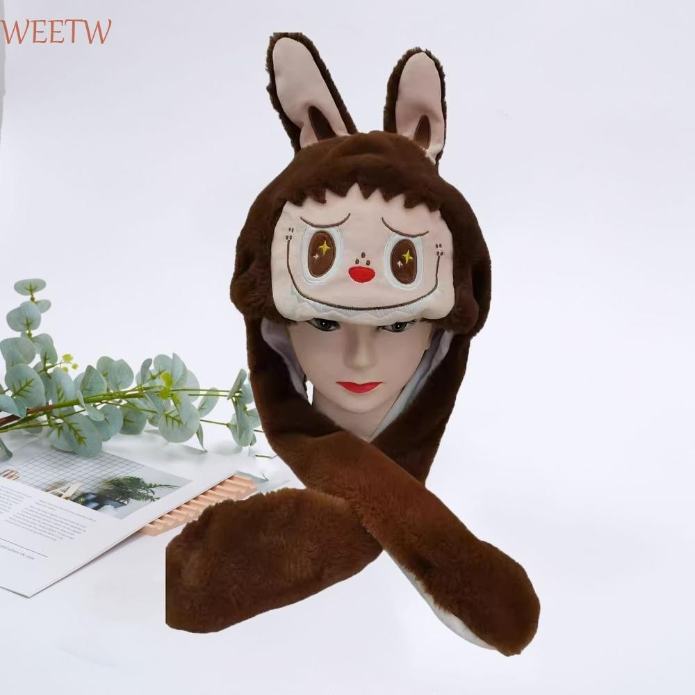 Weekw Labubu Jumping Up Cap, Luminous Rabbit Labubu Ear Moving Hat ...
