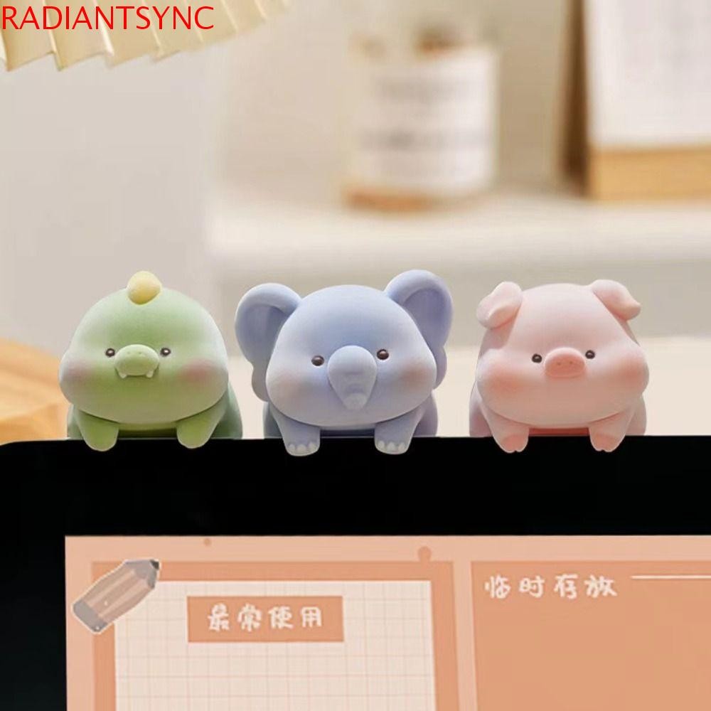 Radiantsync จอคอมพิวเตอร์ตกแต่ง, Flocking Panda Dog Screen Animal Model, Dashboard Desk Ornament ...
