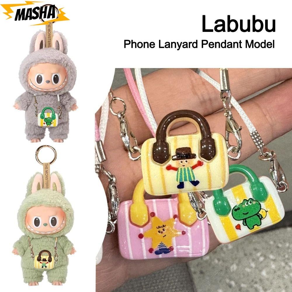 Labubu โทรศัพท์ Lanyard จี้รุ่น, โทรศัพท์มือถือขนาดเล็ก Mini ตกแต่ง ...