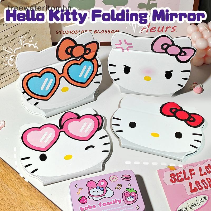 Tt Kawaii Hello Kitty กระจกแต่งหน้าตั้งโต๊ะ Sanrio Kt Cat กระจกแต่งหน้า ...