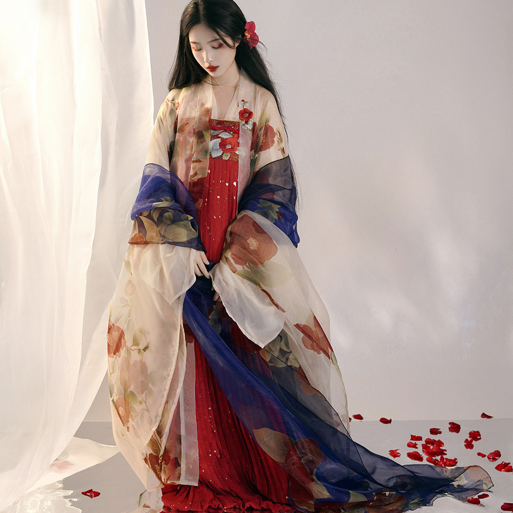 [พร้อมส่ง] Qin Huang Han Dance Zhu Yan Camellia ปักดอกไม้ Tang Feng ...