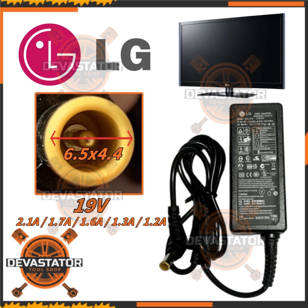 อะแดปเตอร์จอแอลจี LG Monitor Adapter 19V *หัวเข็มขนาด 6.5x4.4* [ใช้ได้ ...