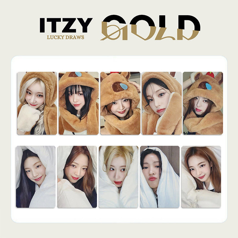 5 ชิ้น/เซ็ต ITZY GOLD Lomo Card Algorhythm อัลบั้มคริสต์มาส KILL MY ...