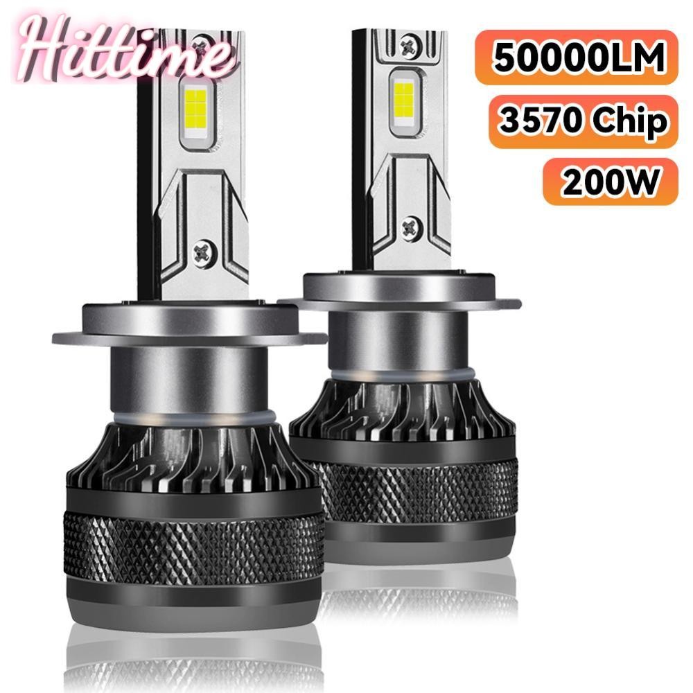 Hittime 1 PC 200W ไฟหน้ารถ LED H1 H8 H11 HB3 HB4 9005 9006 H4 H7 ไฟ LED 6000K 50000LM หลอดไฟ LED ...