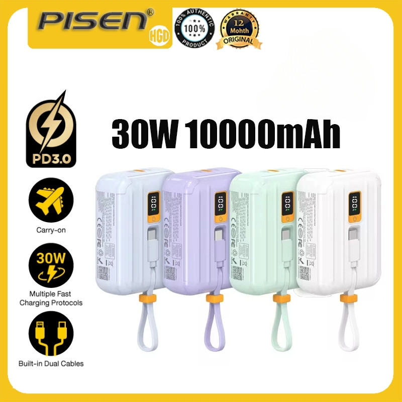 Pisen 10000mAh Power Bank 30W Portable PowerBank Fast Charging เครื่อง ...