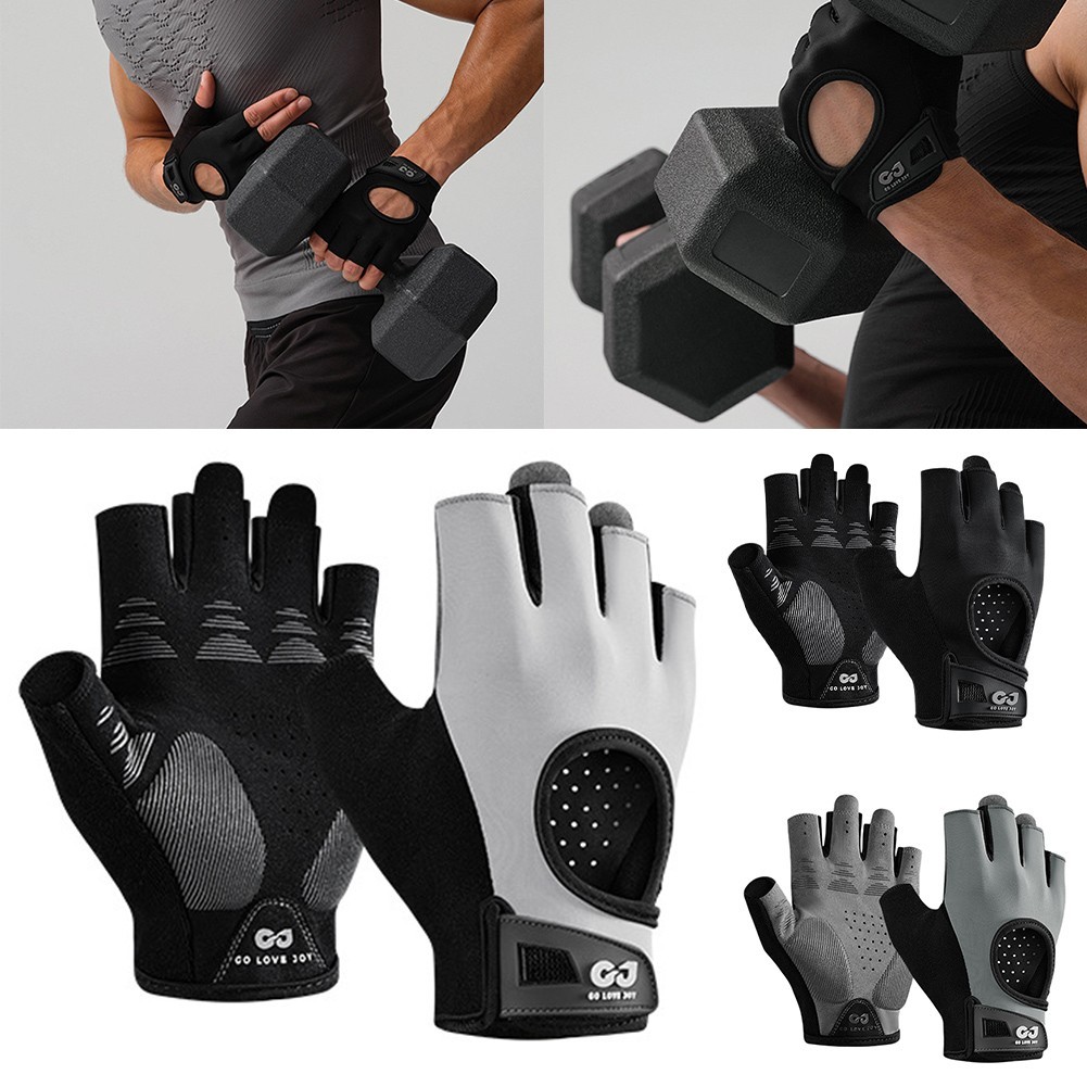 【Anna】Gym Gloves Adjustable Wrist Strap All-Purpose Training Glove ...